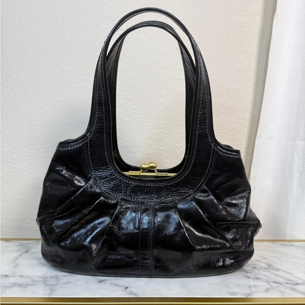 Vintage Coach Ergo Leather Pleated Frame Kisslock Bla… - Gem